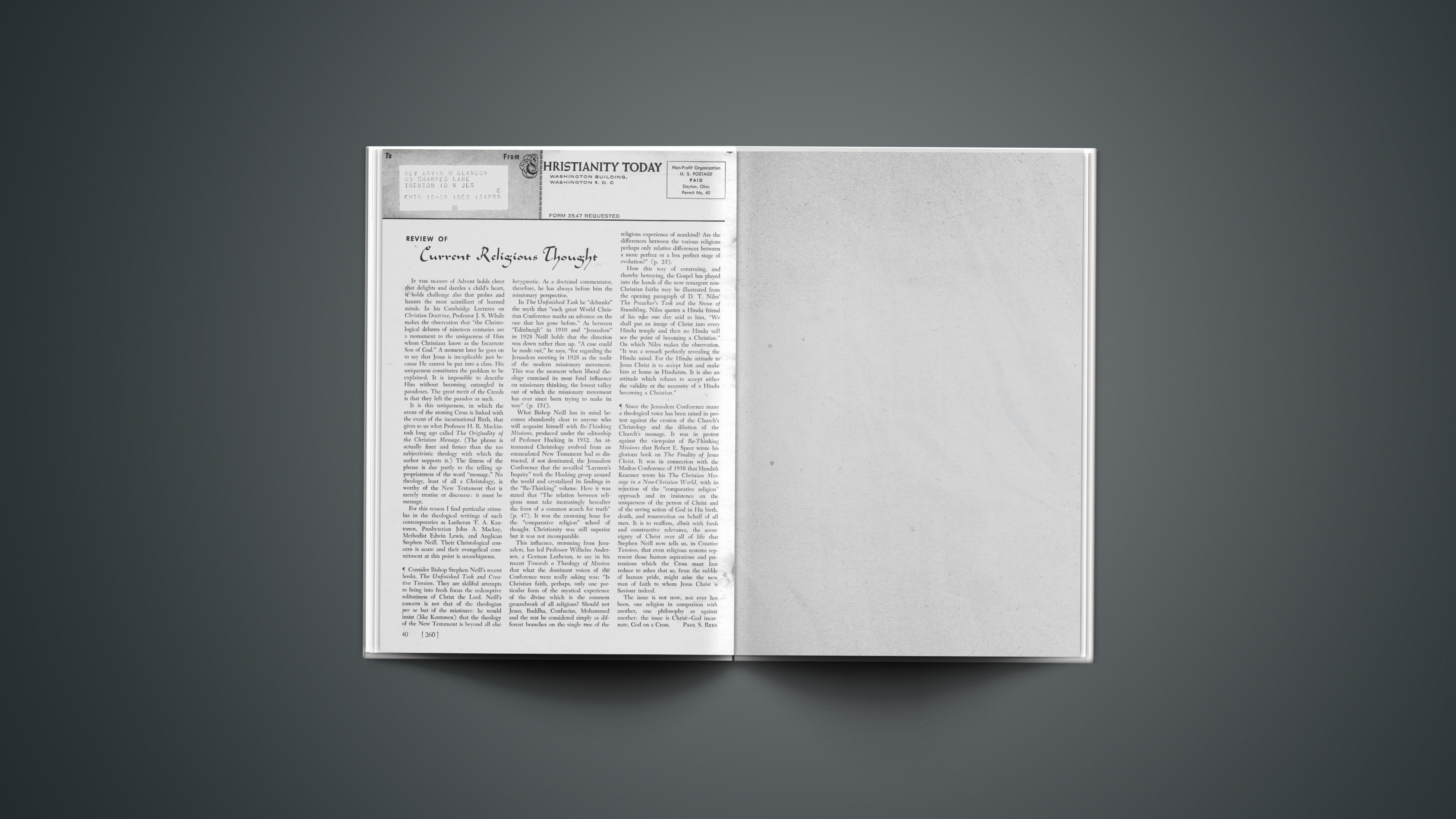 Review of Current Religious Thought: December 19, 1960 - Christianity Today