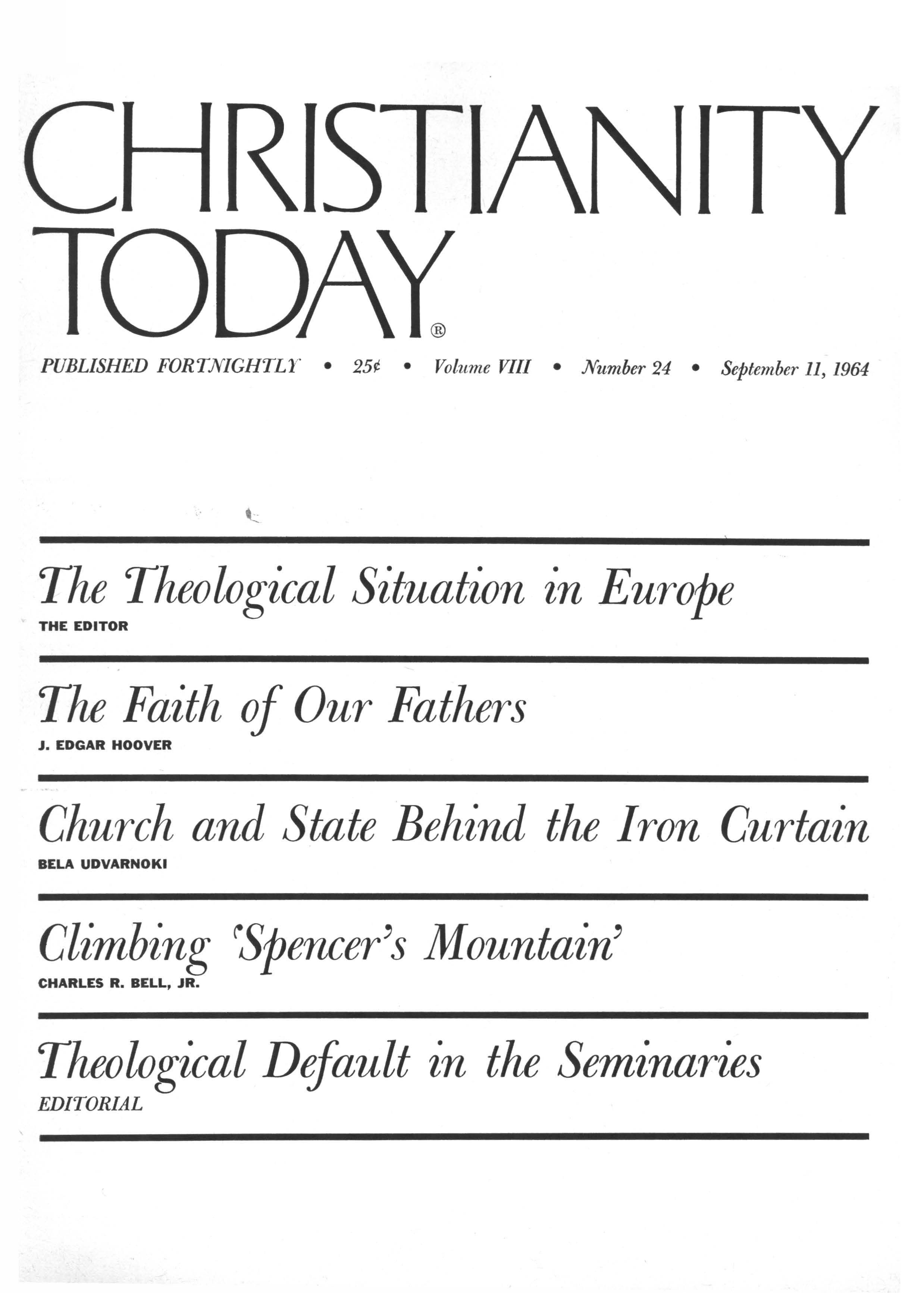 September 11, 1964 - Volume 8, Issue 24 - Christianity Today