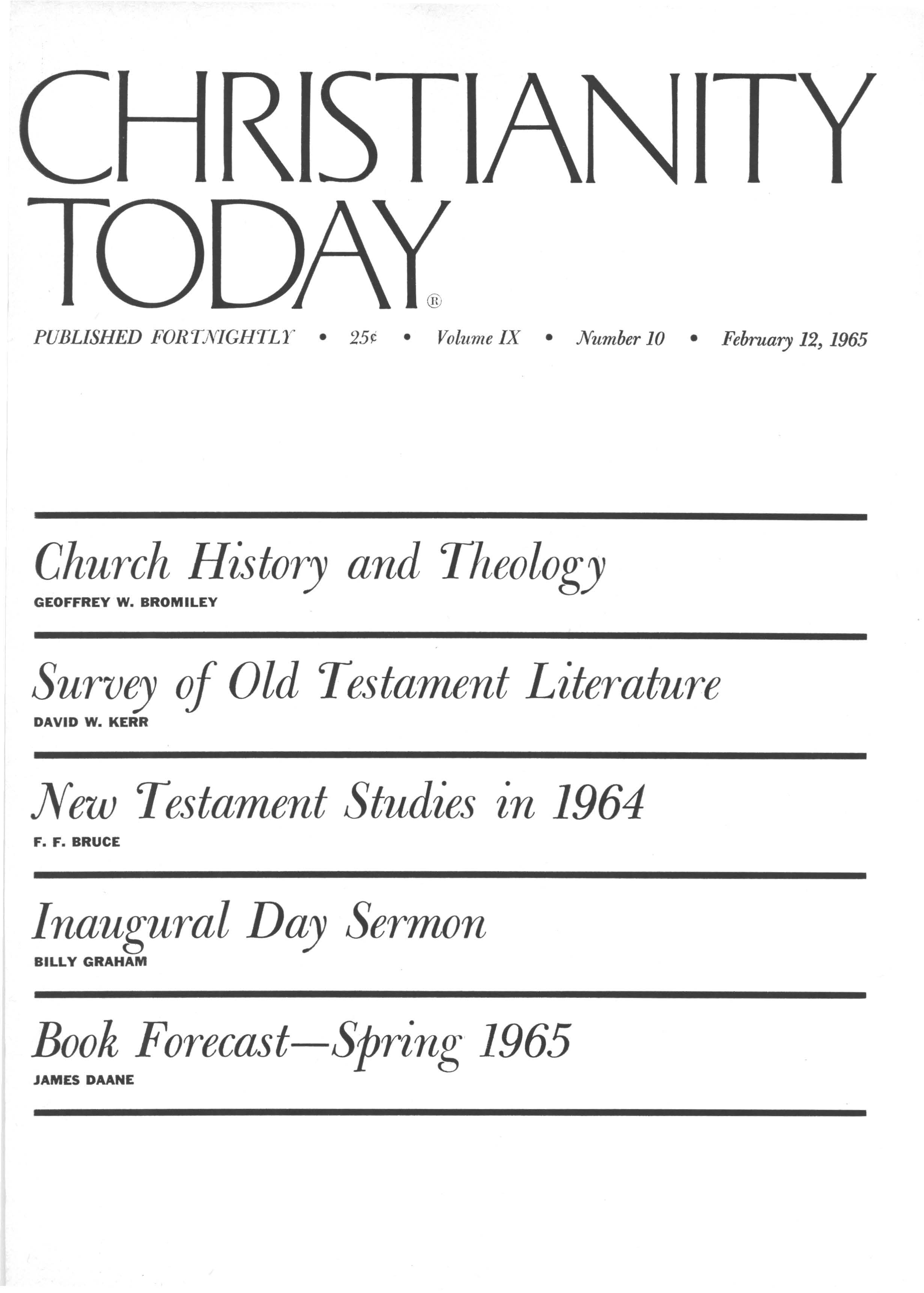 February 12, 1965 - Volume 9, Issue 10 - Christianity Today