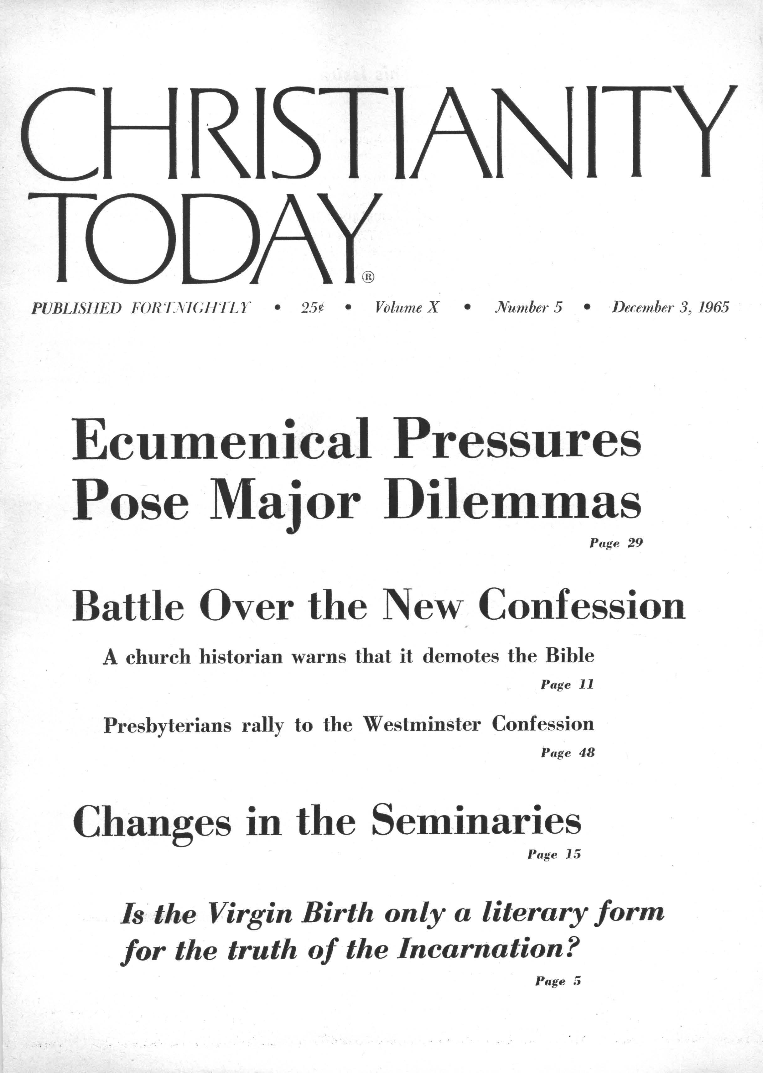December 3, 1965 - Volume 10, Issue 5 - Christianity Today