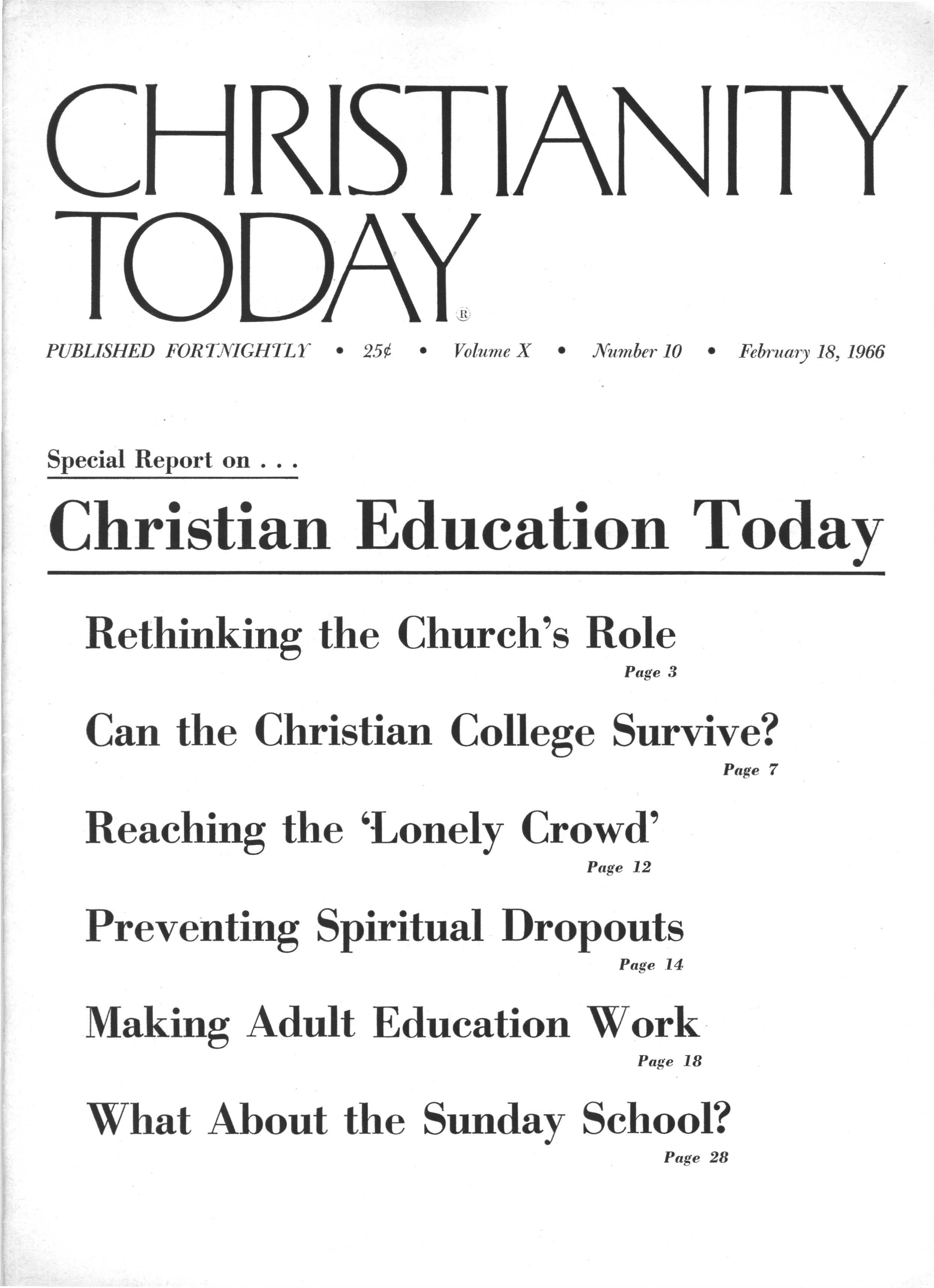 February 18, 1966 - Volume 10, Issue 10 - Christianity Today