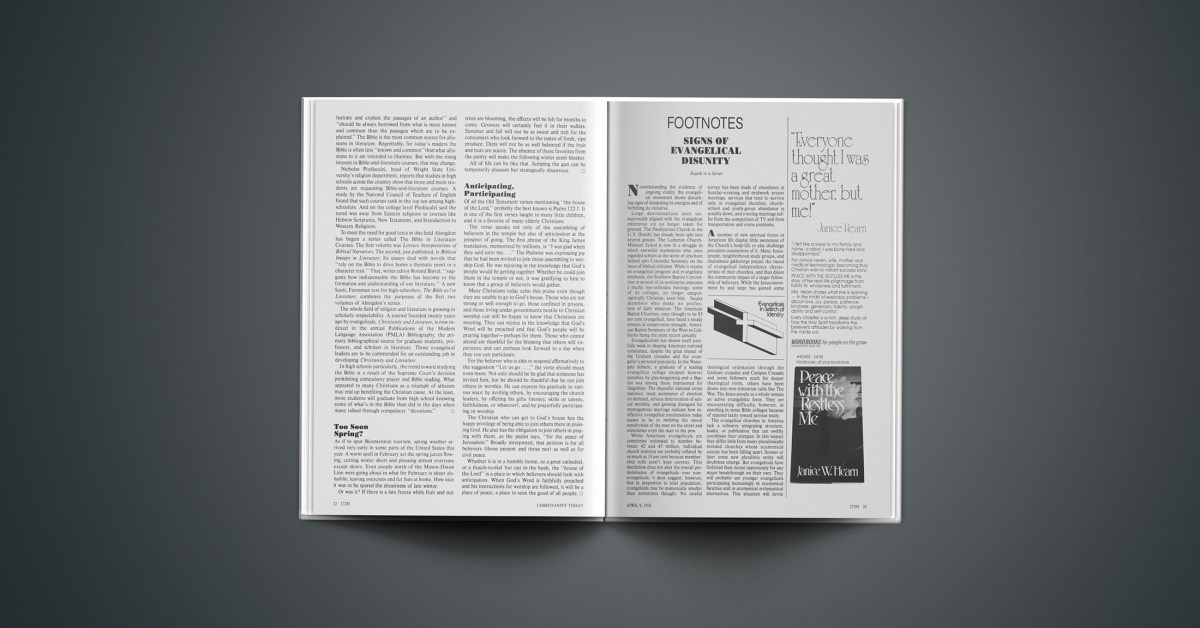 Signs of Evangelical Disunity - Christianity Today