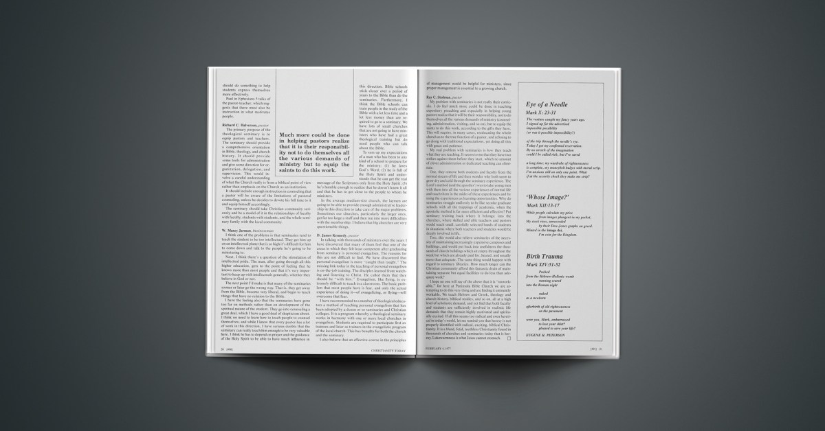 The Impossible Dream: Can Seminaries Deliver? - Christianity Today