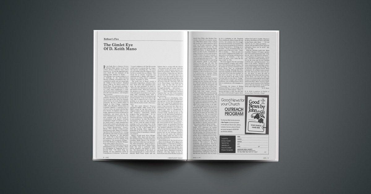 Refiner’s Fire: The Gimlet Eye of D. Keith Mano - Christianity Today