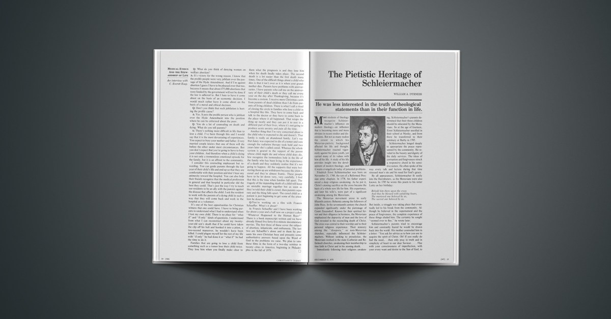 The Pietistic Heritage of Schleiermacher: Are We Mimicking His Mistakes ...