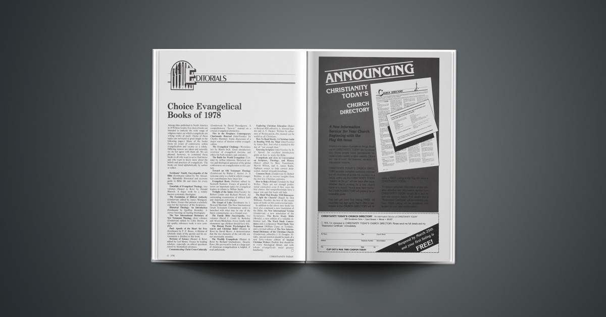 Choice Evangelical Books of 1978 - Christianity Today