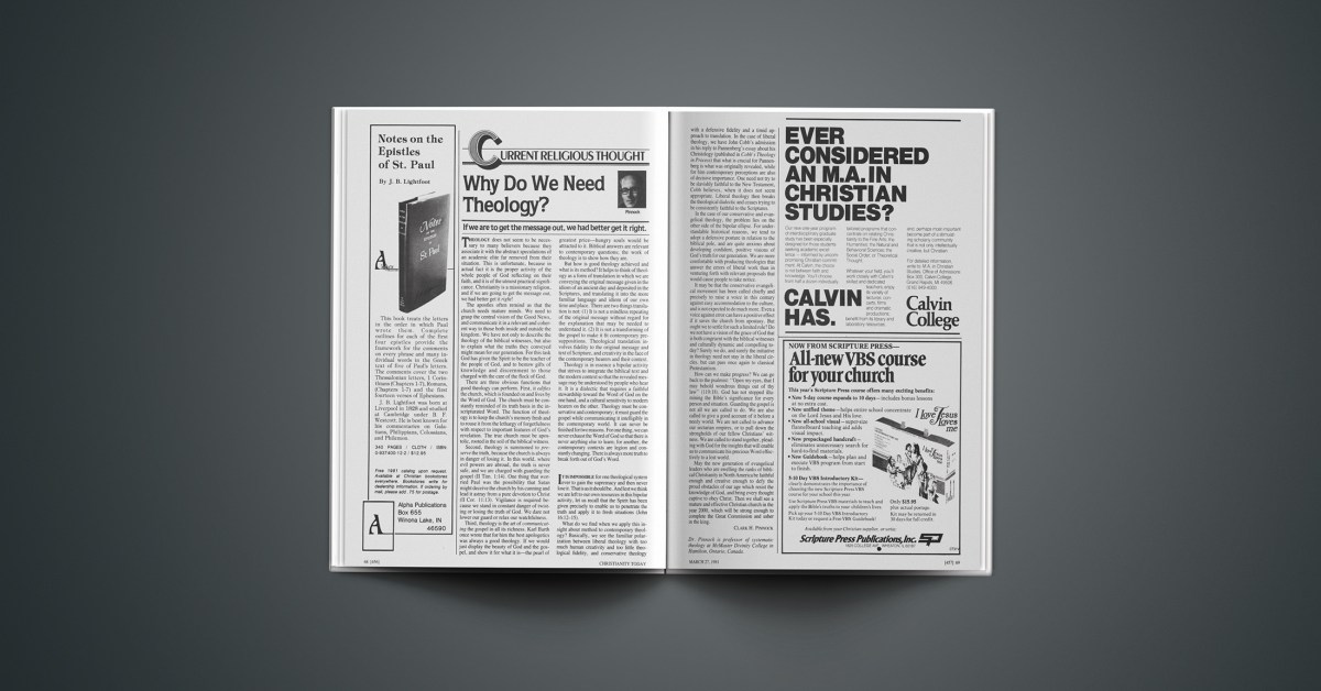 Why Do We Need Theology? - Christianity Today