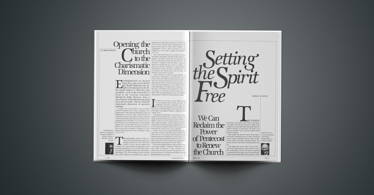 Opening the Church to the Charismatic Dimension - Christianity Today