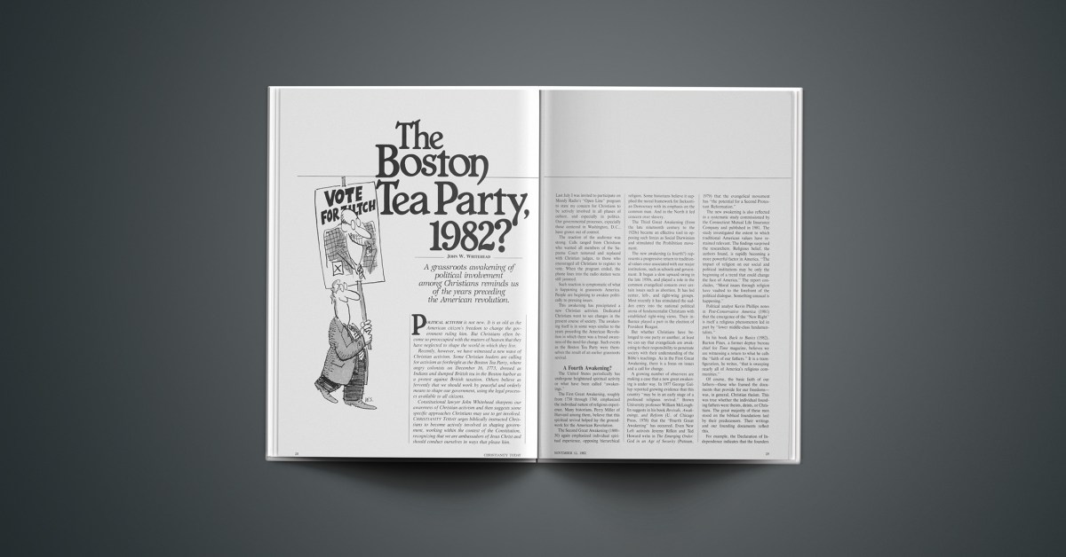 The Boston Tea Party, 1982? - Christianity Today