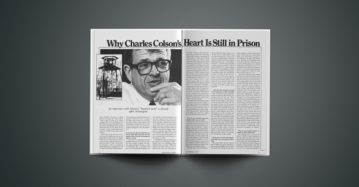 Why Charles Colson’s Heart Is Still in Prison - Christianity Today