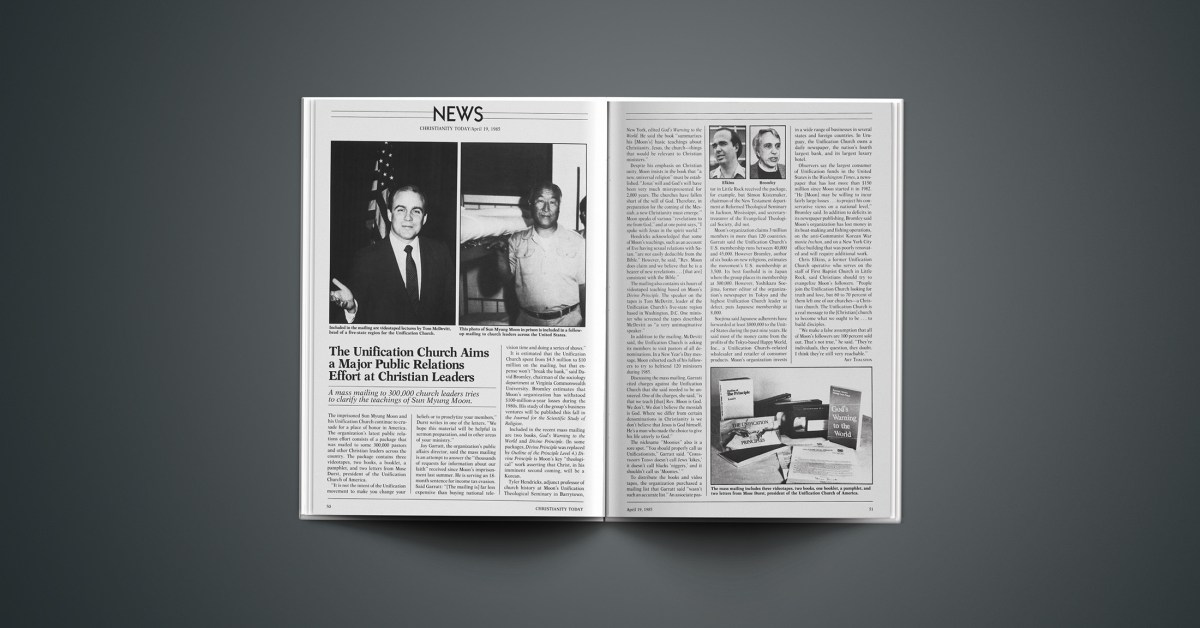 The Unification Church Aims a Major Public Relations Effort at Christian Leaders - Christianity ...