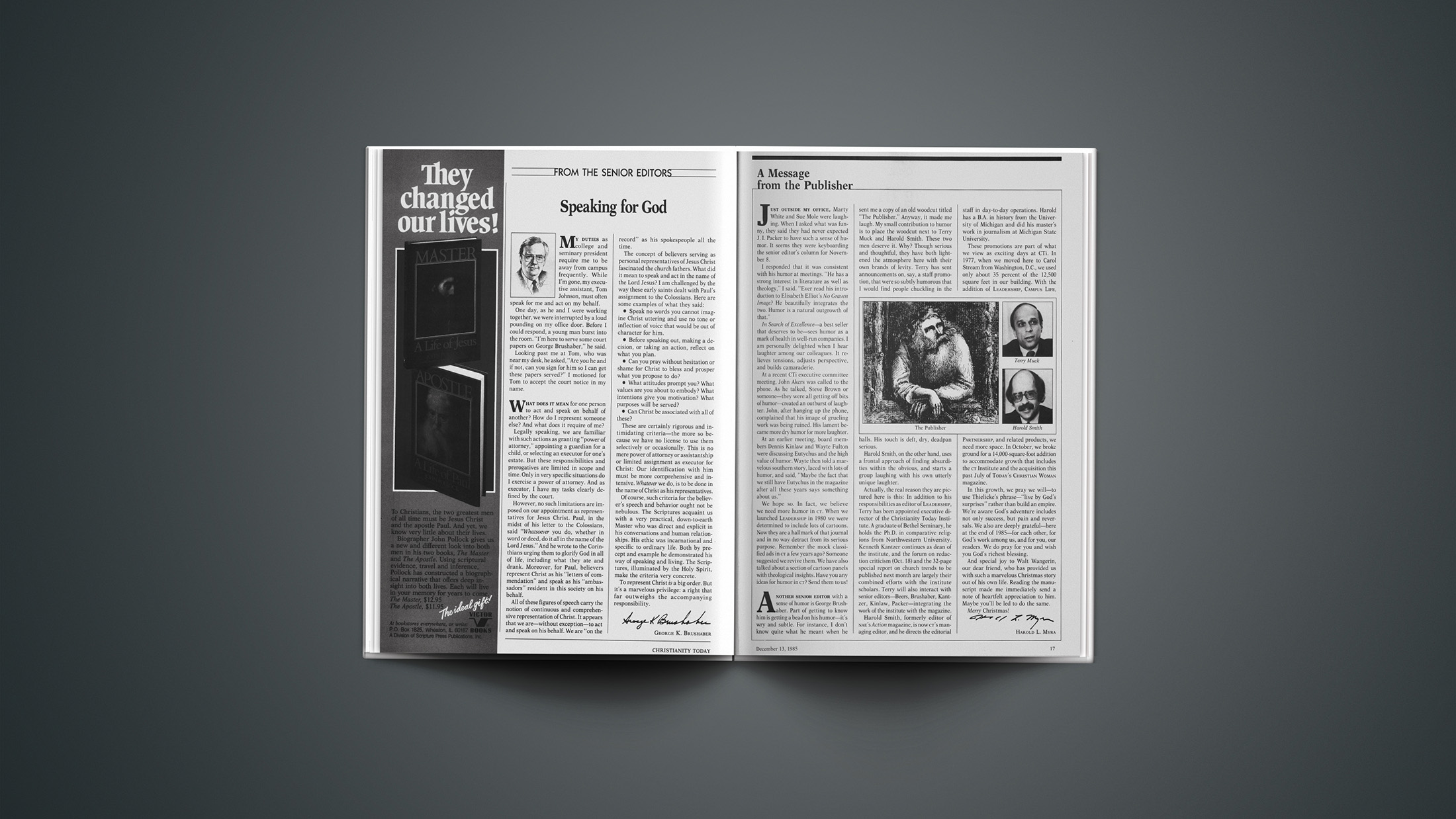 A Message from the Publisher: December 13, 1985 - Christianity Today