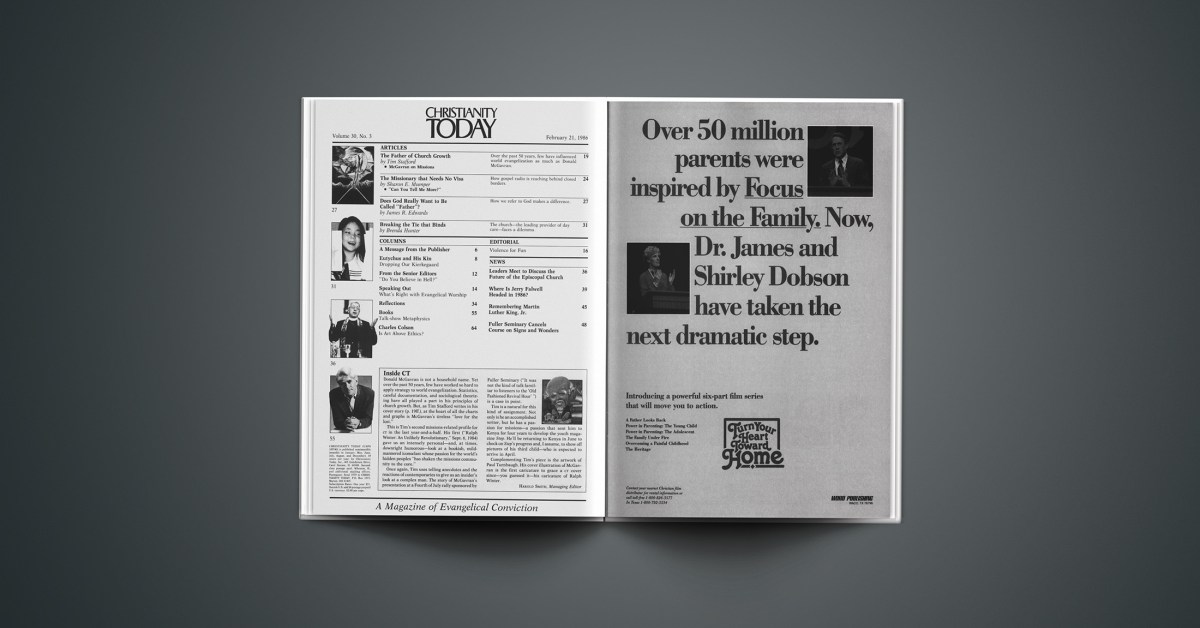 Editor's Note: February 21, 1986 - Christianity Today