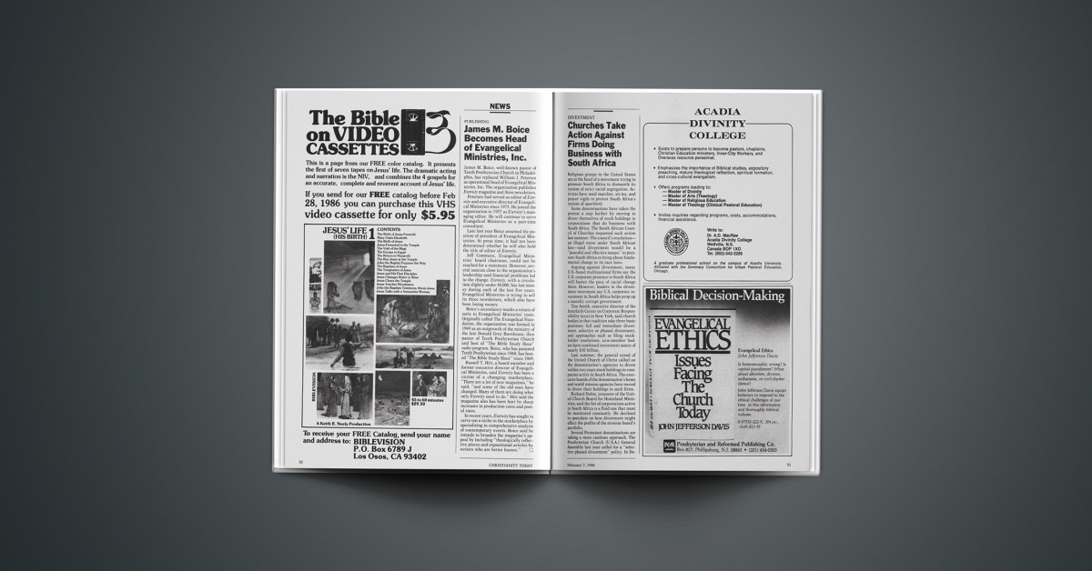 James M. Boice Becomes Head of Evangelical Ministries, Inc ...