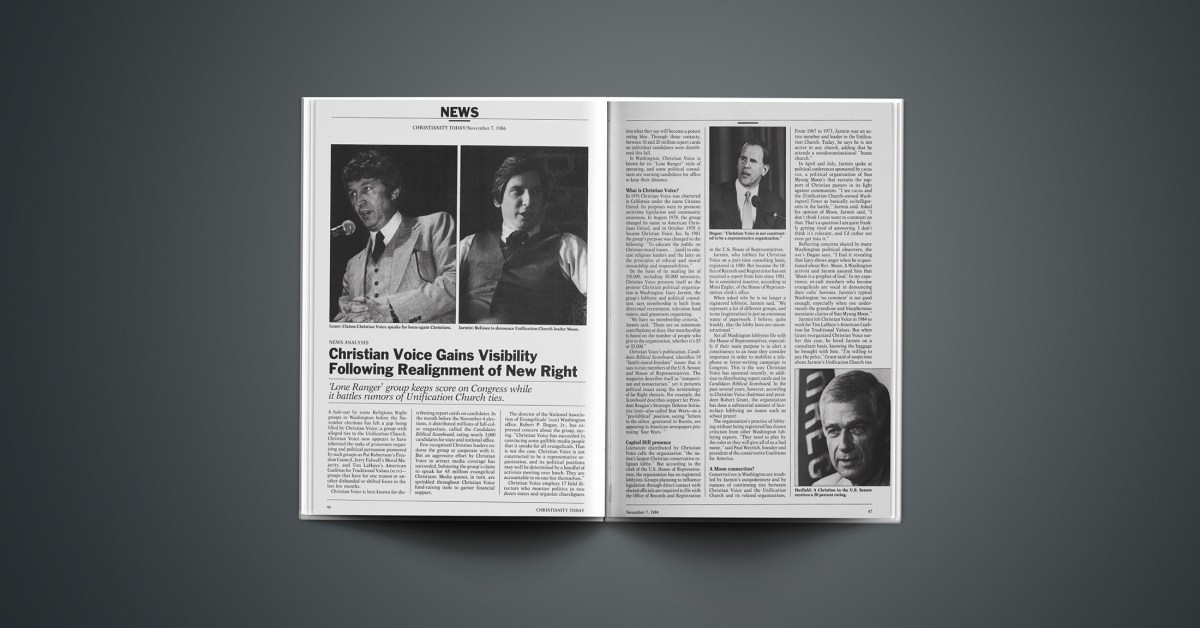 Christian Voice Gains Visibility Following Realignment of New Right ...