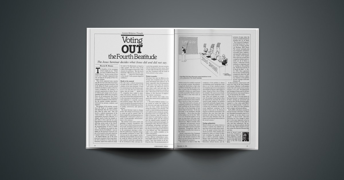 Voting out the Fourth Beatitude: The Jesus Seminar Decides What Jesus ...