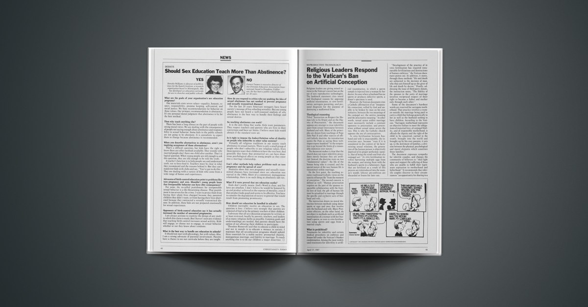 Should Sex Education Teach More than Abstinence? - Christianity Today