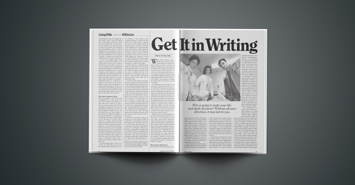Get It in Writing - Christianity Today