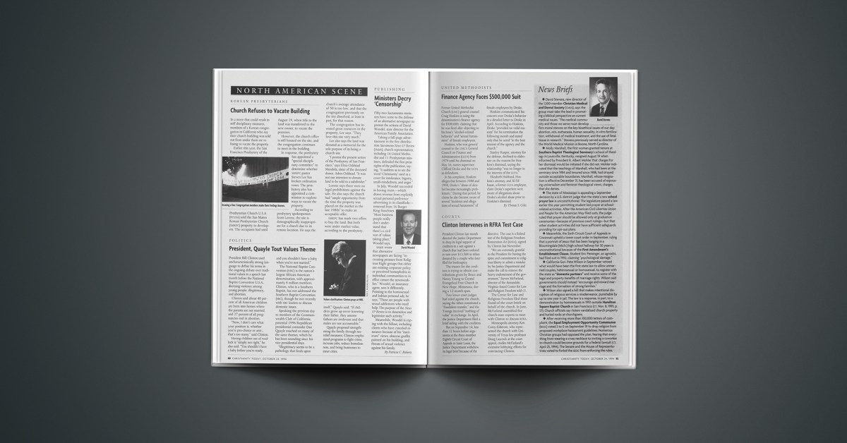 Ministers Decry Censorship Christianity Today