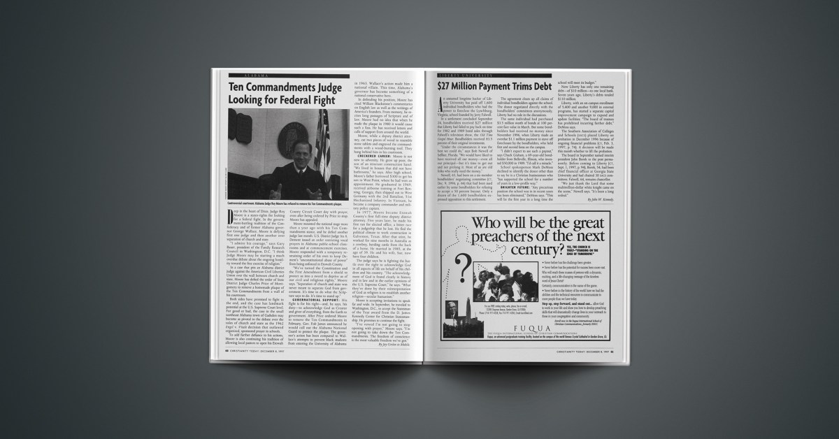 Ten Commandments Judge Looking for a Federal Fight - Christianity Today