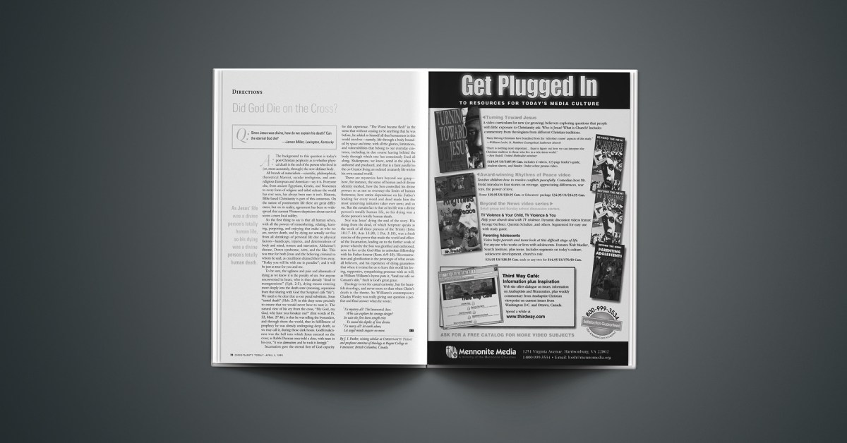 Did God Die on the Cross? - Christianity Today