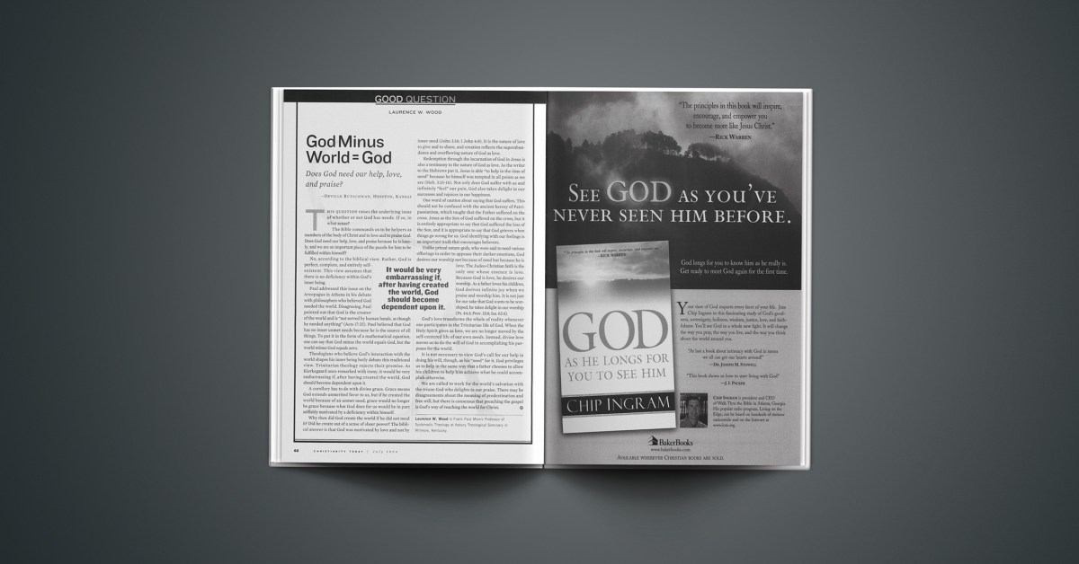 God Minus World = God - Christianity Today