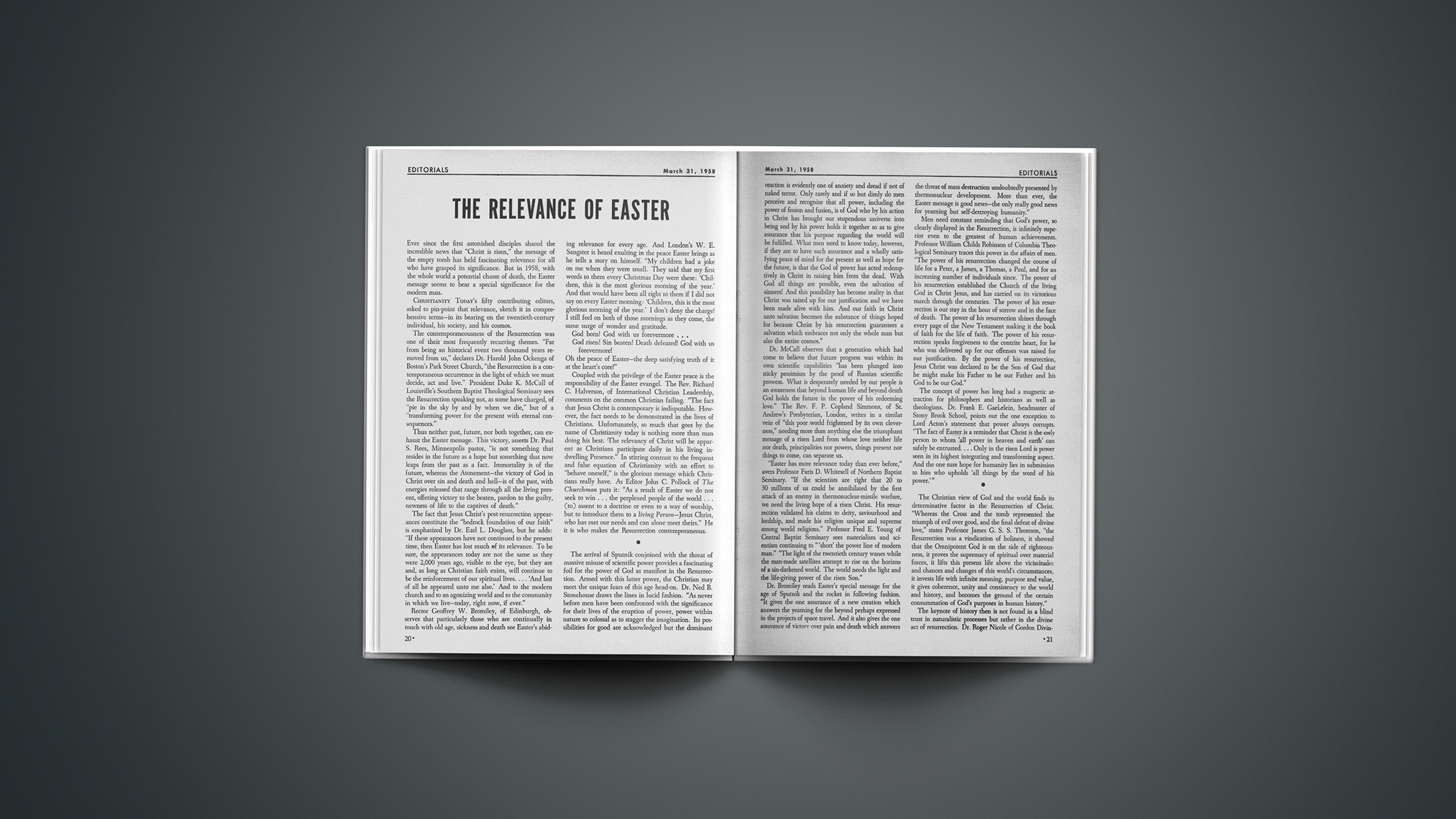Editorials from March 31, 1958 - Christianity Today